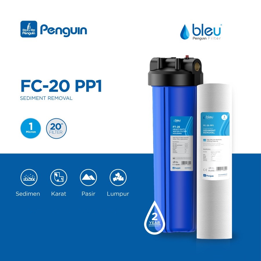 Jual Penguin Bleu Water Filter / Filter Air PP / Penyaring Air Sedimen ...