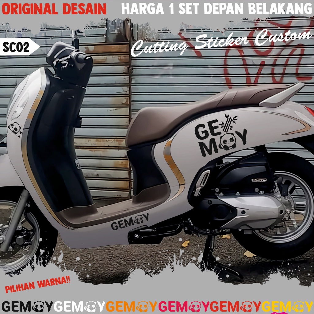 Jual BISA CUSTOM NAMA /Sticker Scoopy PANDA GEMOY Satu Set /all varian ...