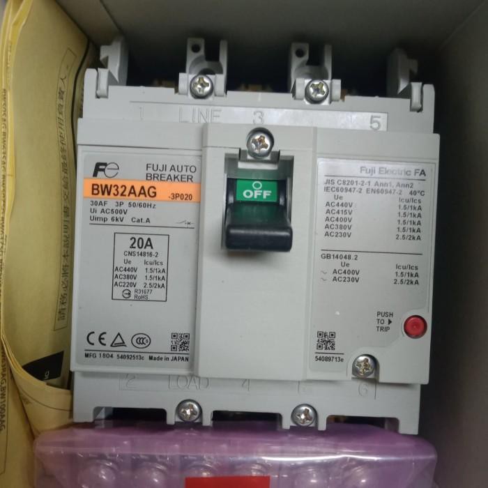 Jual MCCB FUJI AUTO BREAKER BW32AAG 3P 20A FUJI Berkulitas | Shopee ...