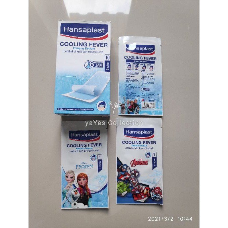Jual Hansaplast cooling Fever 1 koolfiver Kompres Demam Frozen Avengers ...