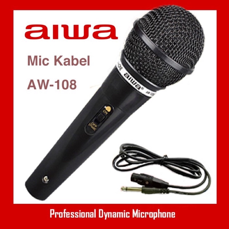 Jual Mic kabel AIWA 108B / 108 professional microphone kabel | Shopee ...