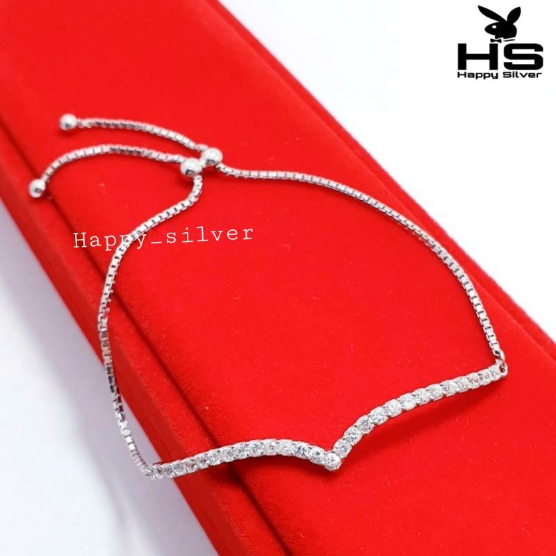 Jual Gelang Perak Asli Silver 925 Lapis Emas Putih Model Serut Aurel ...