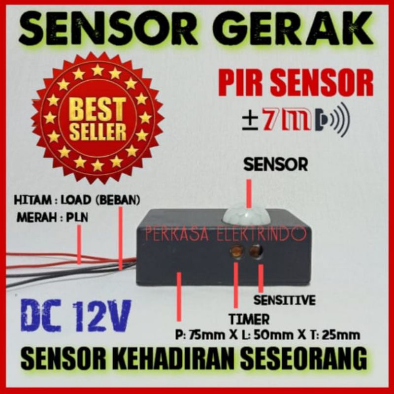 Jual SENSOR GERAK motion detector OTOMATIS 12V DC | Shopee Indonesia