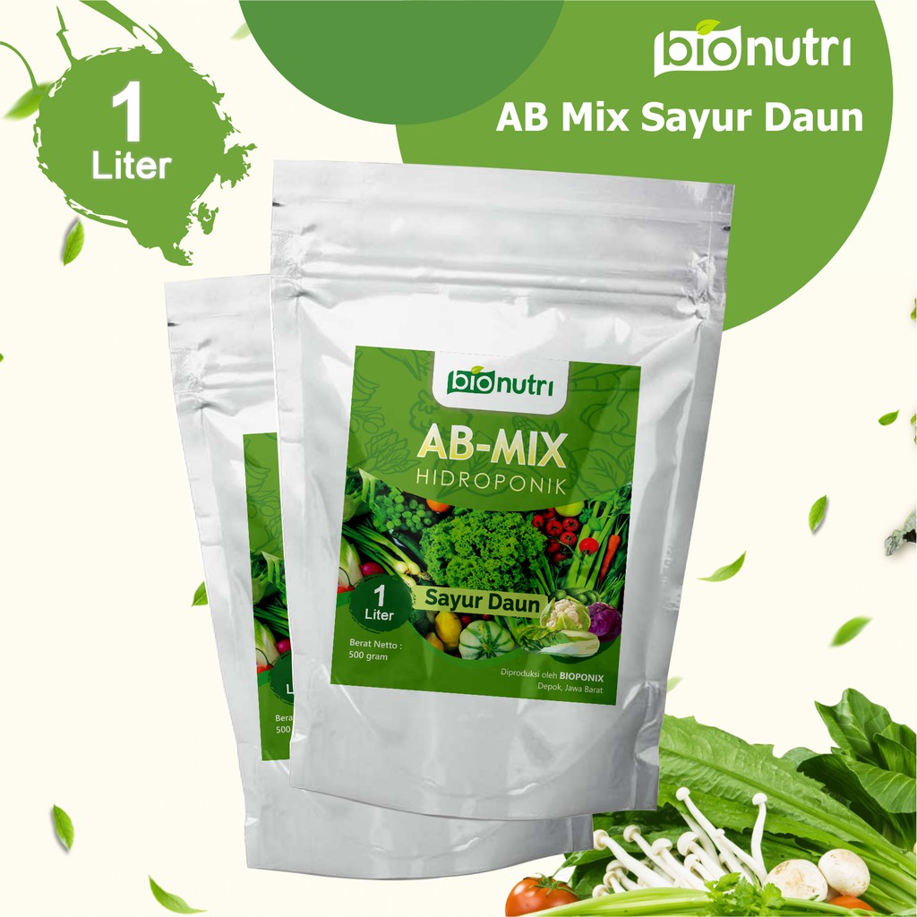 Jual Pupuk-Nutrisi Hidroponik AB Mix Sayur Daun 200 Liter (1 Liter ...