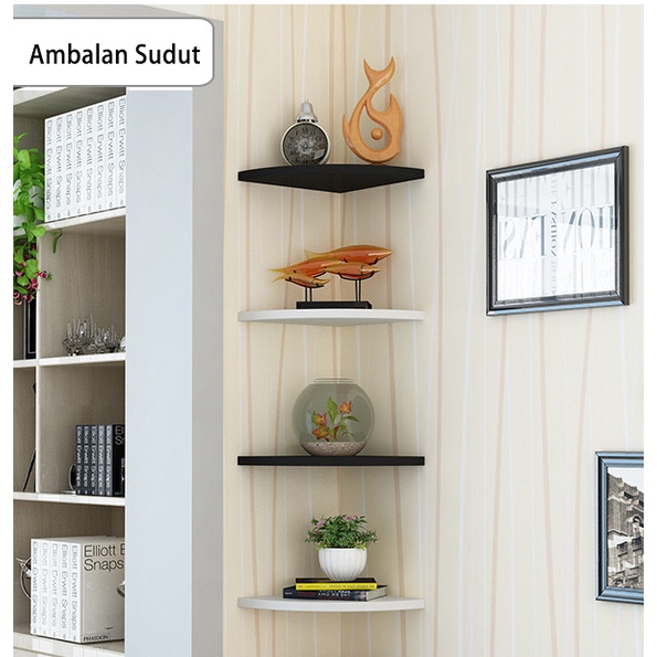 Jual Rak dinding sudut siku - dekorasi dinding kamar aesthetic rak ...