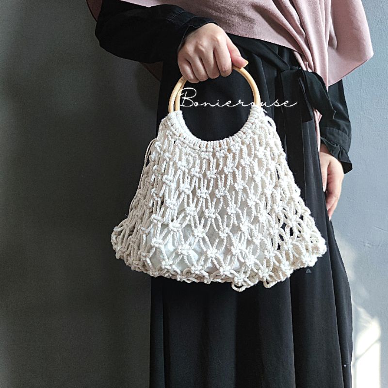 Jual Tas Macrame bag rotan simpel aesthetic korean style (TA1) | Shopee ...