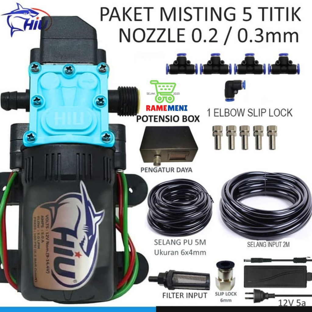 Jual Paket Pembuat Kabut 5 Titik Nozzle Slip Lock Lengkap Dengan ...