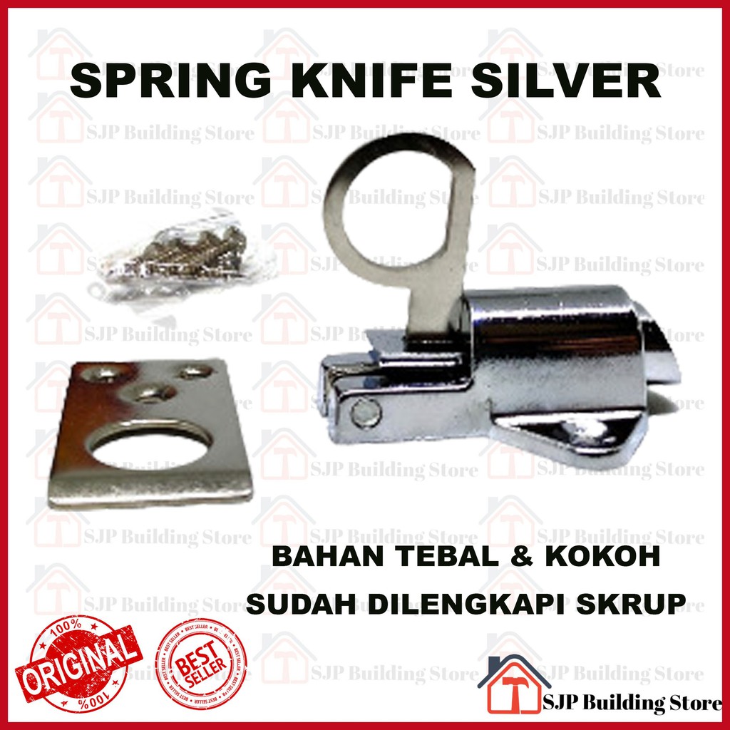 Jual Spring Knip Silver l Slot Jendela Kodok l Grendel l Knife l Tip ...