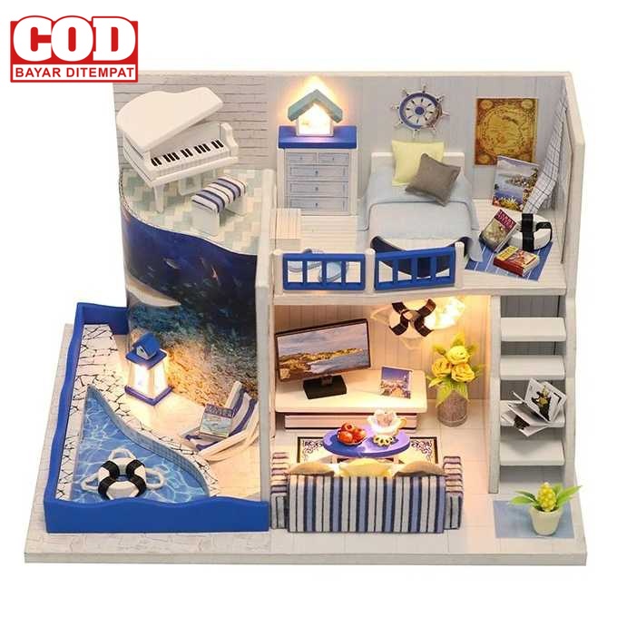 Jual (BAYAR DI TEMPAT) HONGDA Miniatur Rumah Boneka DIY Doll House ...