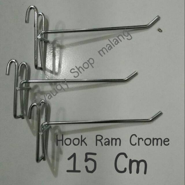Jual Hook besi krom stik ram 15 cm atau besi display gantungan ...