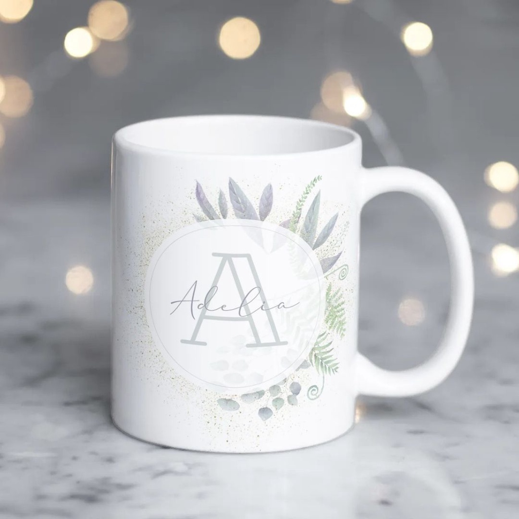 Jual Mug custom inisial nama huruf LEAF CALM | Shopee Indonesia