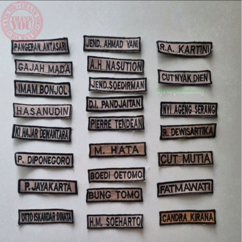 Jual ATRIBUT PRAMUKA BET NAMA PAHLAWAN Terbaru Bordir Nama | Shopee Indonesia