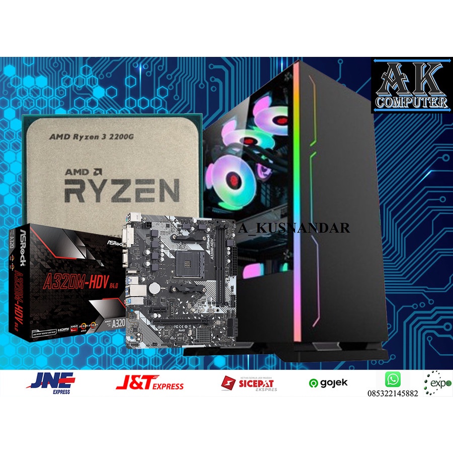 Jual PC GAMING RAKITAN AMD RYZEN 3 2200G - RX VEGA 8 - RAM 8GB - SSD 120GB | Shopee Indonesia