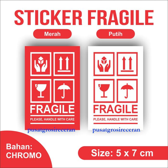 Jual Sticker Fragile 4 icon 5x7 FRAGILE RIGHT SIDE GLASS UMBRELLA ...