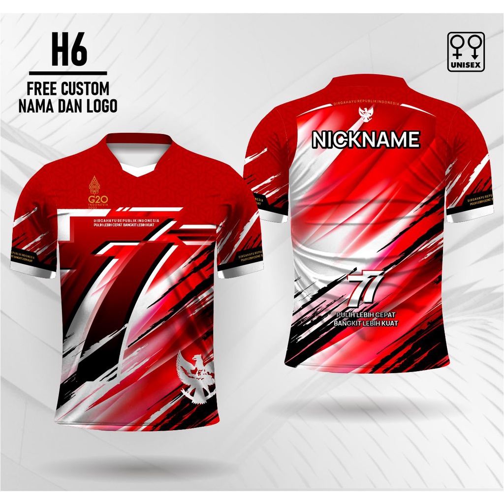 Jual Jersey hut kemerdekaan ri ke 77 kaos 17 an baju dirgahayu indonesia merdeka 2022 | Shopee ...