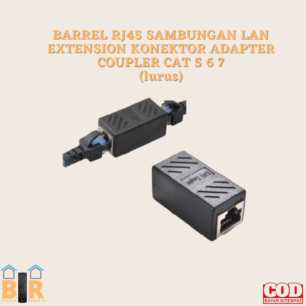 Jual Sambungan LAN EXTENSION KONEKTOR BARREL RJ45 ADAPTER COUPLER CAT 5 ...