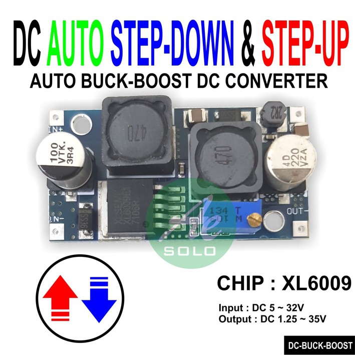 Jual DC Auto Step-Down / Step-Up Buck / Boost Power Converter Module XL6009 PCB Biru | Shopee ...