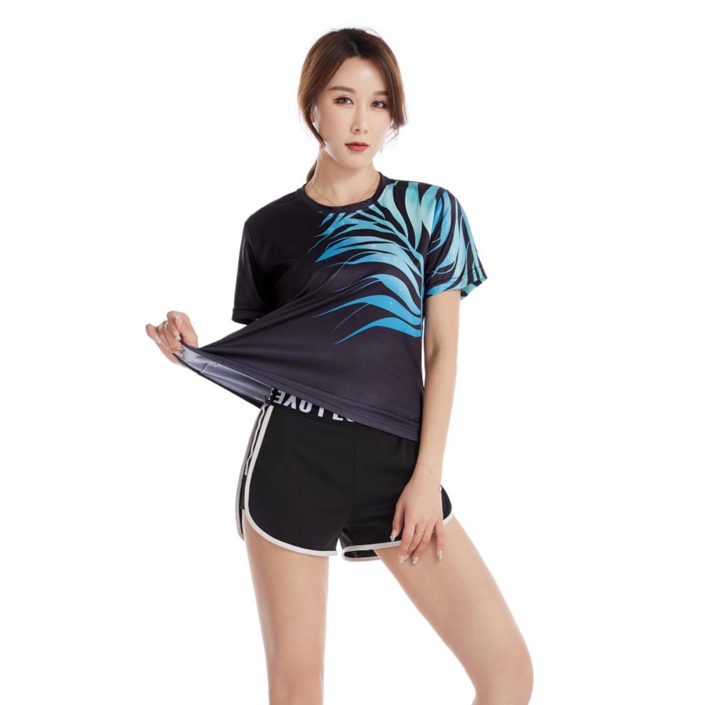 Jual Baju Olahraga Wanita Atasan Olahraga Wanita Lengan Pendek YF037 | Shopee Indonesia