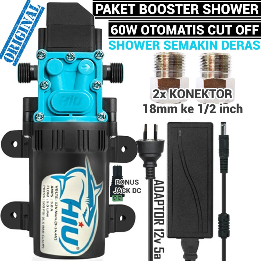 Jual Pompa Booster pendorong air shower otomatis Tekanan Tinggi 60W HIU ...