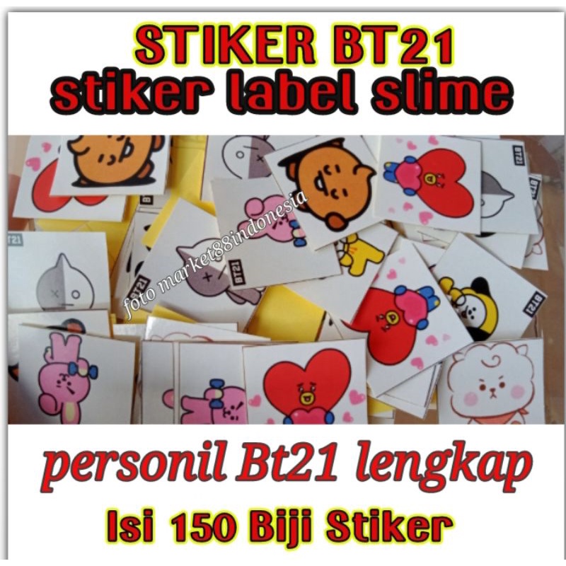 Jual Stiker Bt21 Label Slime dan Koleksi Isi 150 Biji | Shopee Indonesia