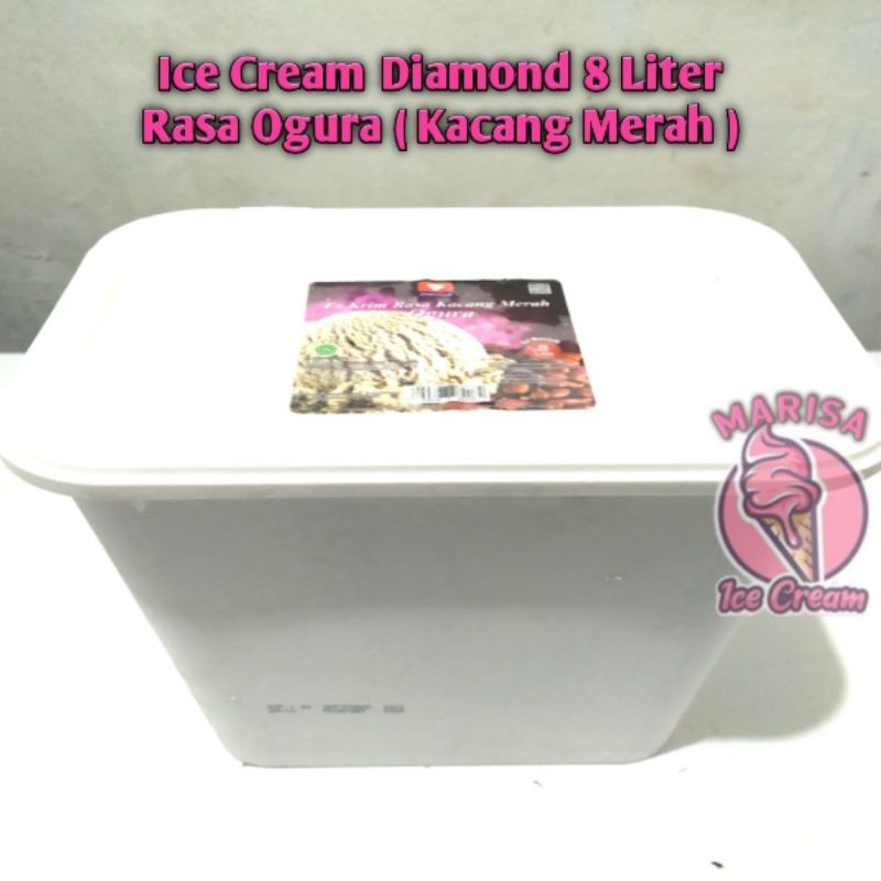 Jual Ice Cream Ogura Diamond 8 liter Es Krim Kacang Merah Diamond 8 Ltr | Shopee Indonesia