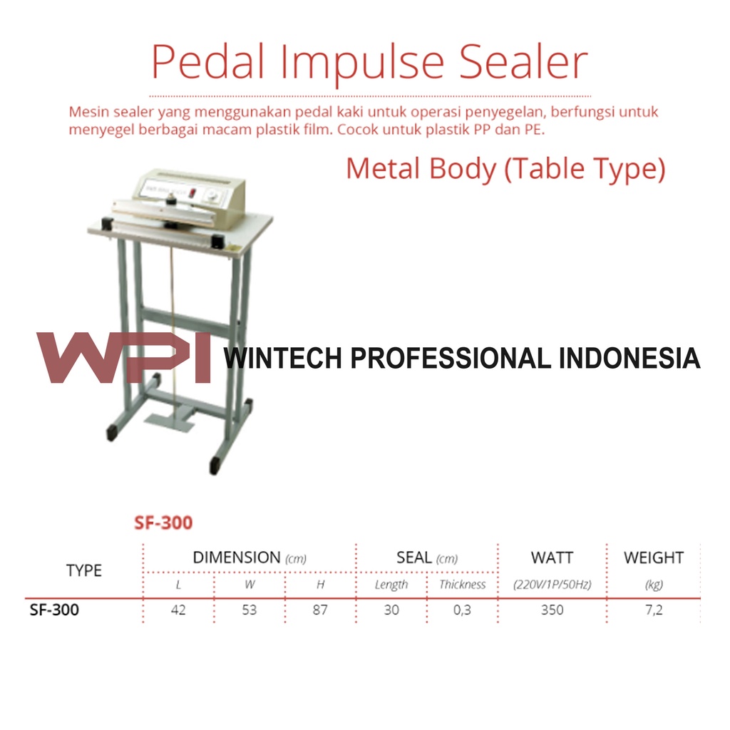 Jual Getra SF-300 Pedal Impulse Sealer - Alat Perekat Plastik Menggunakan Kaki - Mesin Segel ...
