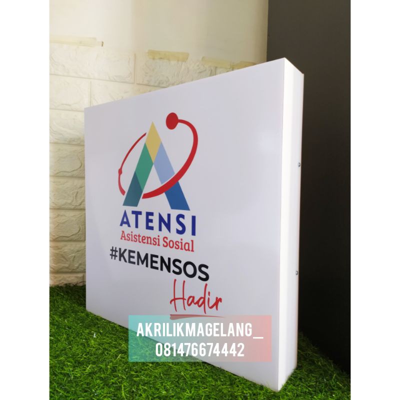 Jual Custom Lampu Neon Box Acrylic Ukuran 40 Cm Persegi 2 Sisi Muka ...