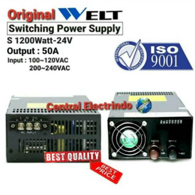Jual Power Supply 24V 50A 1200W WELT HIGH QUALITY. | Shopee Indonesia