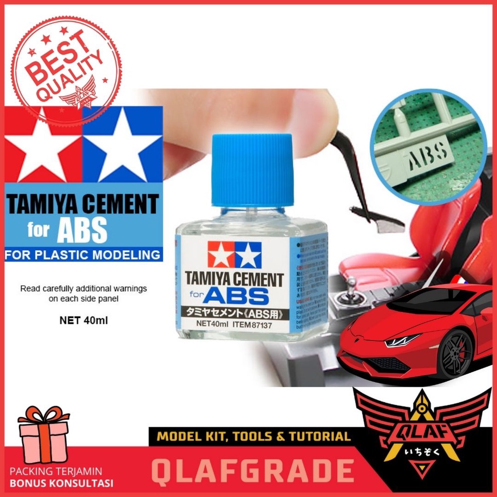 Jual TAMIYA CEMENT for ABS lem plastik styrene model kit keyboard ...