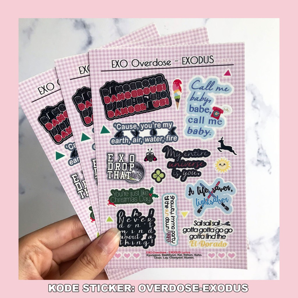 Jual EXO OVERDOSE EXODUS STICKER (STICKER TEMPEL EXO/ KISS CUT STICKER ...