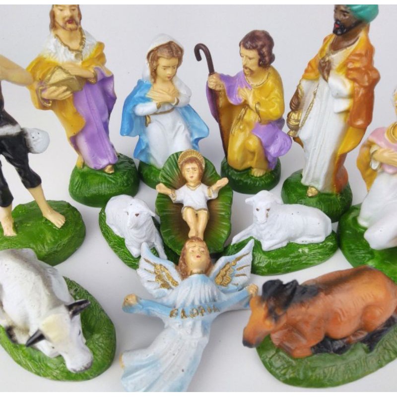 Jual Set Patung Natal 12cm Bayi Yesus Maria Yosef Kandang Ternak Kado ...