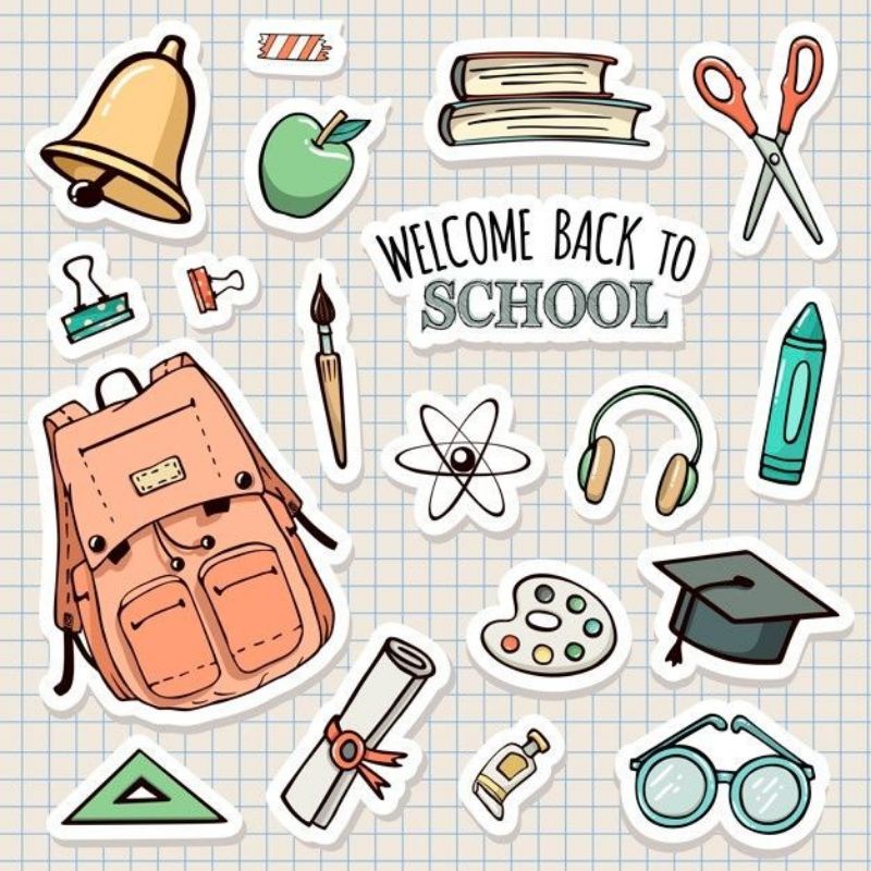 Jual (10x10cm) cute sticker stiker lucu back to school (BACA DESKRIPSI ...