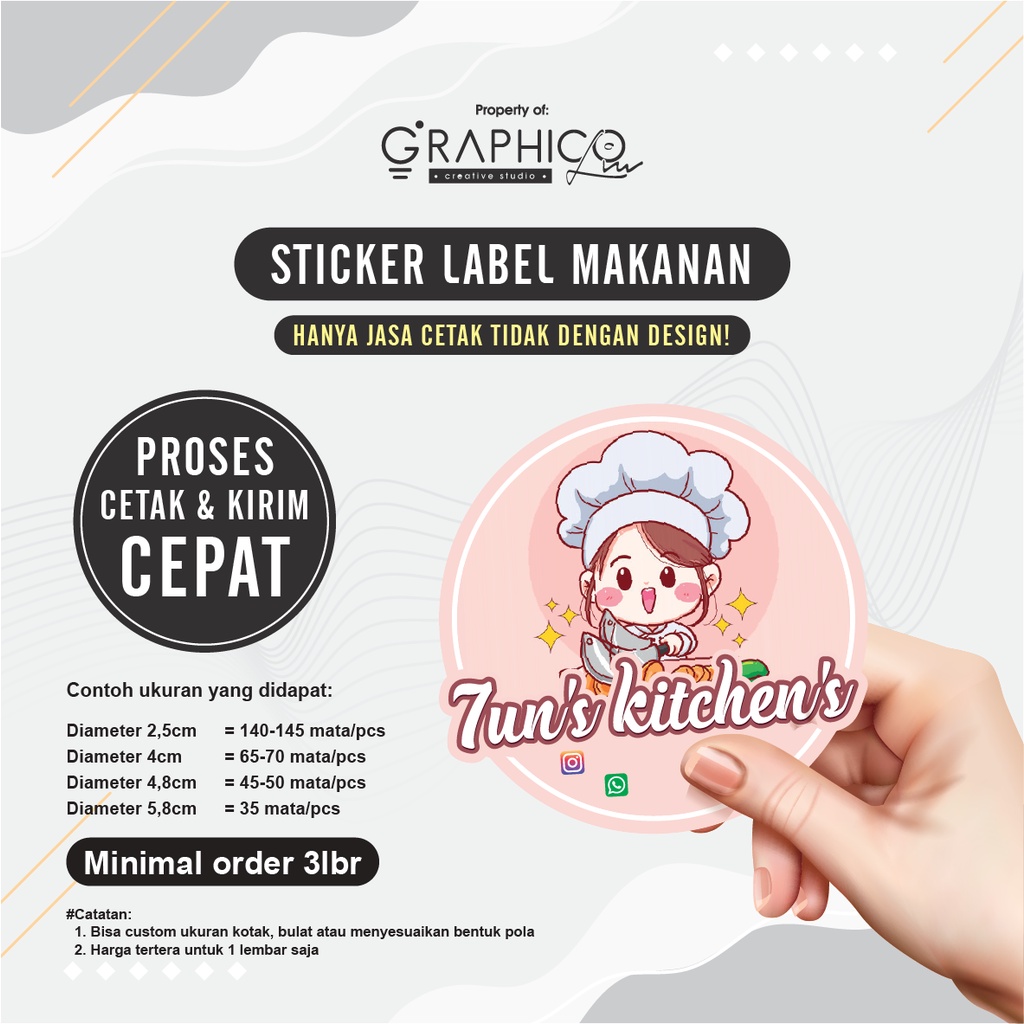 Jual Stiker Label Makanan - Vinyl (Custom Size) | Shopee Indonesia