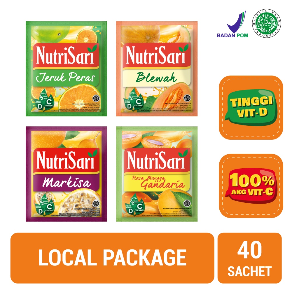 Jual NutriSari 4 Rasa Local Package 40 sachet - Minuman Buah Vitamin C ...