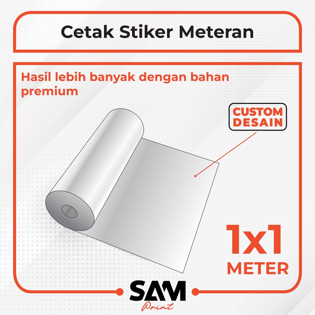 Jual Cetak Stiker Meteran 1x1 Meter Bahan Ritrama & China, Tahan Air ...