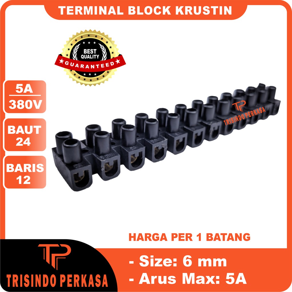 Jual Terminal Krustin 6mm 5Ampere Hitam Klustin Blok | Shopee Indonesia