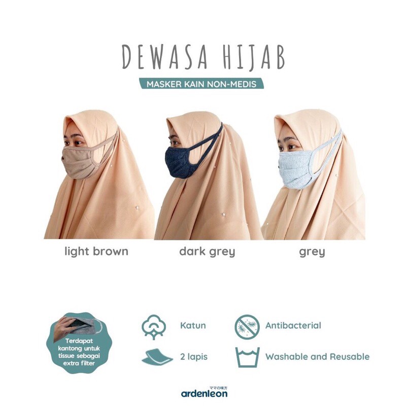 Jual Ardenleon Masker Katun Hijab Non-Medis | Shopee Indonesia