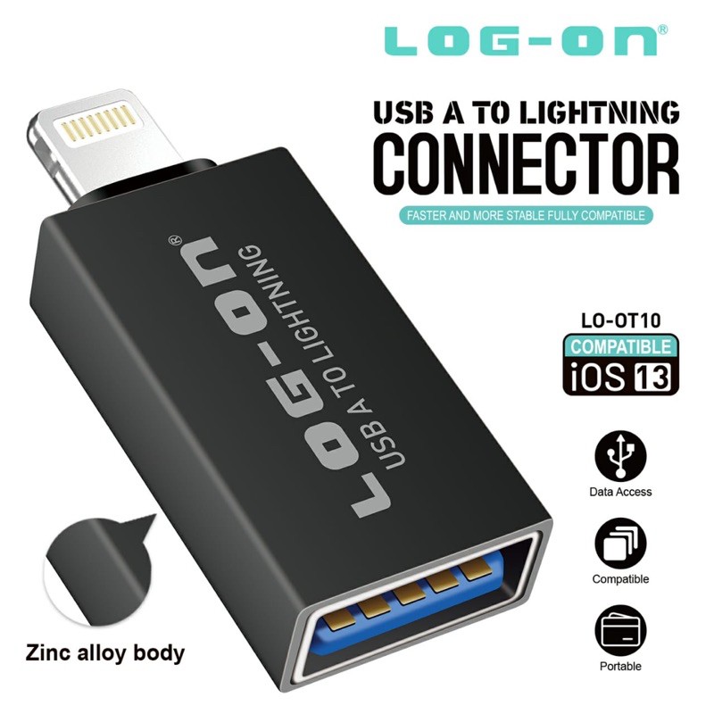 Jual OTG IP USB TO LIGHTNING CONNECTOR LOG-ON LO-OT10 PLUG AND PLAY ...