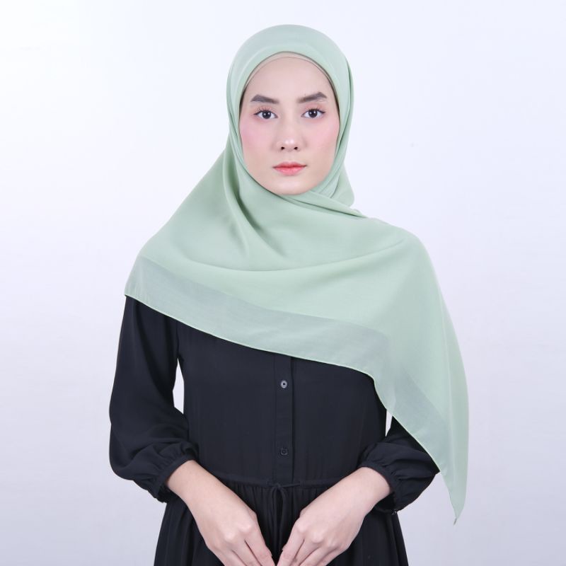 Jual Bella Square Premium - Kerudung Jilbab Polos Segiempat Rifany Hijab Square Warna Hijau Mint ...