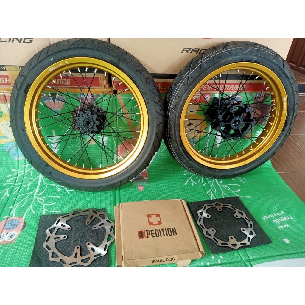 Jual VELG SET 250 300 BAN SET SUPERMOTO YAMAHA WR155 TROMOL EXPEDITION ...