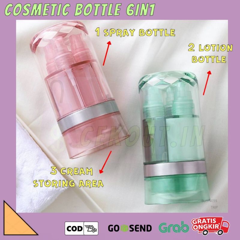 Jual BOTOL MAKEUP 6IN1/COSMETIC BOTTLE 6IN1/BOTOL TRAVEL SKINCARE 6IN1 ...