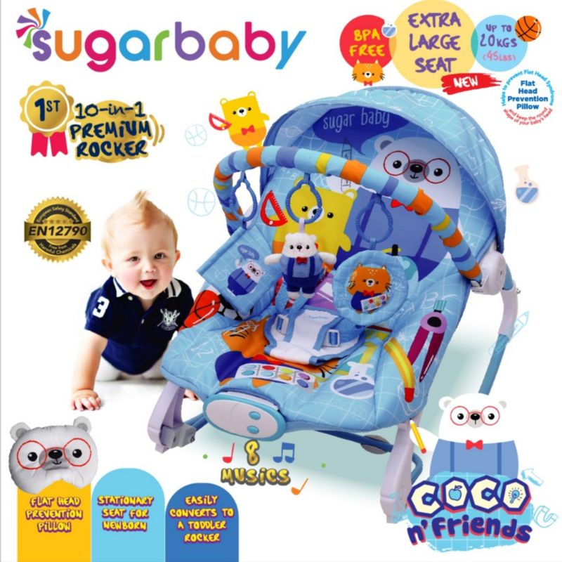 Jual Sugar Baby Premium Rocker 10 in 1 / Baby Boucher /Kursi Goyang ...