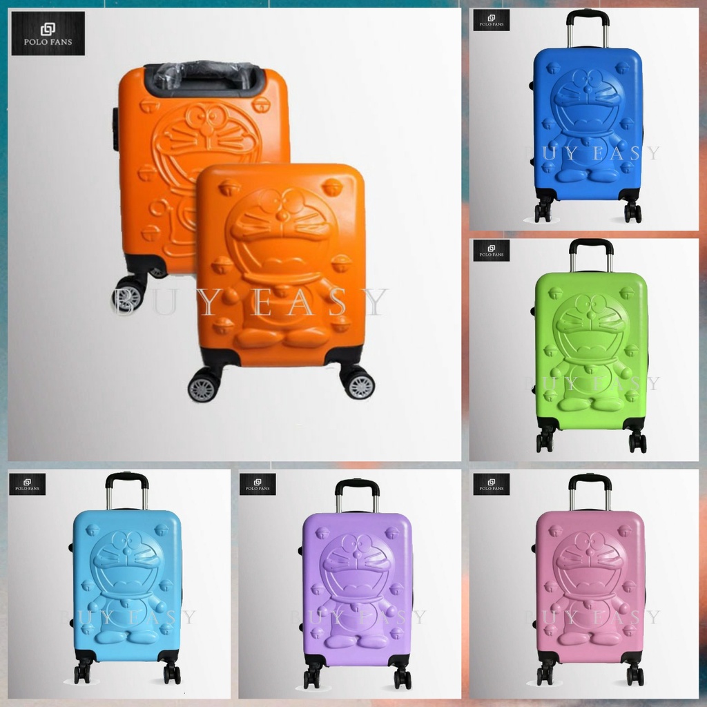 Jual Koper motif Doraemon ukuran kabin 16 inch bahan Fiber roda Double ...