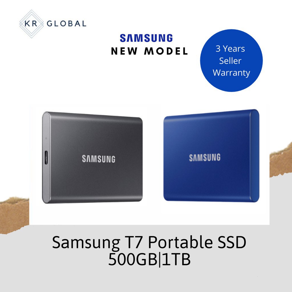 Jual [NEW Model] Samsung T7 Portable SSD 500GB/1TB (Titan Gray & Indigo ...