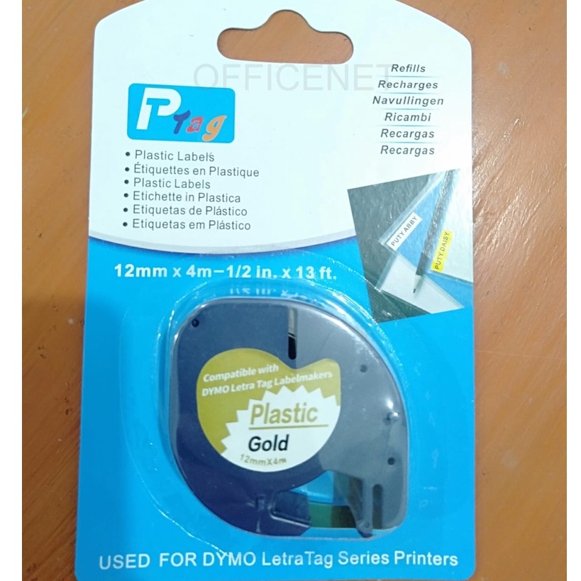 Jual DYMO LETRATAG LABEL TAPE GOLD PLASTIC 12MM | Shopee Indonesia