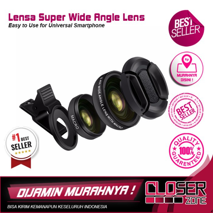 Jual APEXEL Super Wide Angle + Macro Lens for Smartphone - APL-0.45WM ...