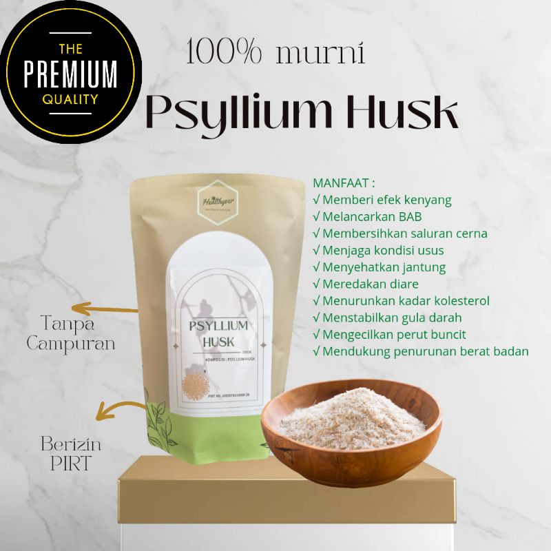 Jual HV Healthyver PSYLLIUM HUSK 100gr FINE HALUS KETO SUMBER SERAT ...