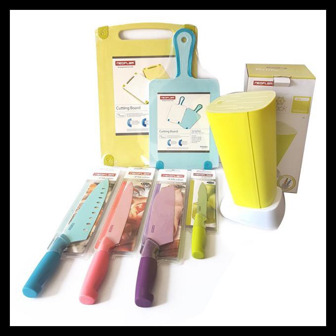 Jual Ni Neoflam Mukizu Knives & Cutting Board Set | Shopee Indonesia