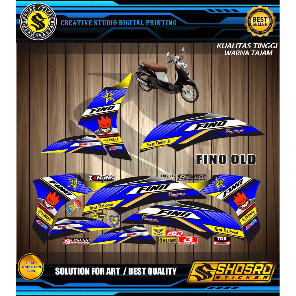 Jual STIKER SIMPLE MOTIF DECAL STIKER STRIPING MOTOR YAMAHA FINO OLD ...