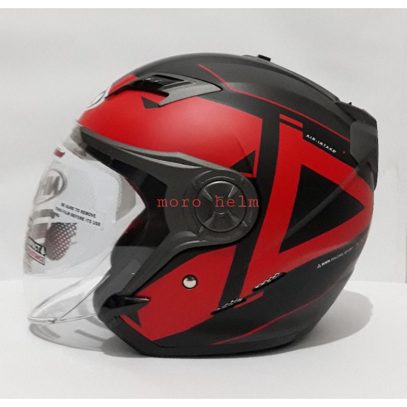 Jual HELM NHK GLADIATOR GRANDE BLACK RED DOFF | Shopee Indonesia
